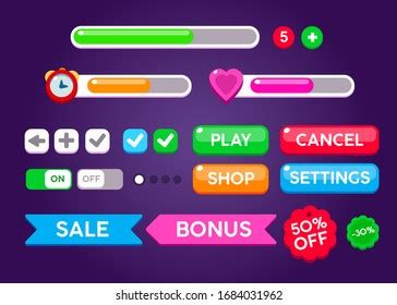 Game Ui Set Complete Elements Graphical Stock Vector Royalty Free Shutterstock