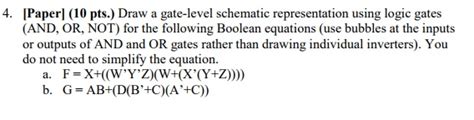 Solved 4 Paper 10 Pts Draw A Gate Level Schematic