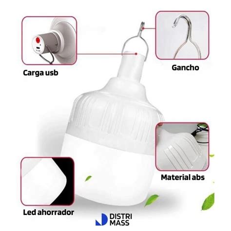 Foco Led Recargable 50w Portatil Distrimass