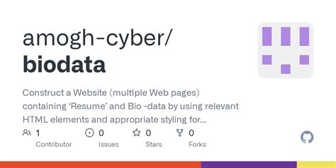 Github Amogh Cyberbiodata Construct A Website Multiple Web Pages Containing ‘resume And