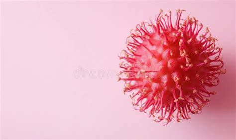 Vibrant Pink Virus Model Showcasing Intricate Surface Details And Spikes Representing Viral