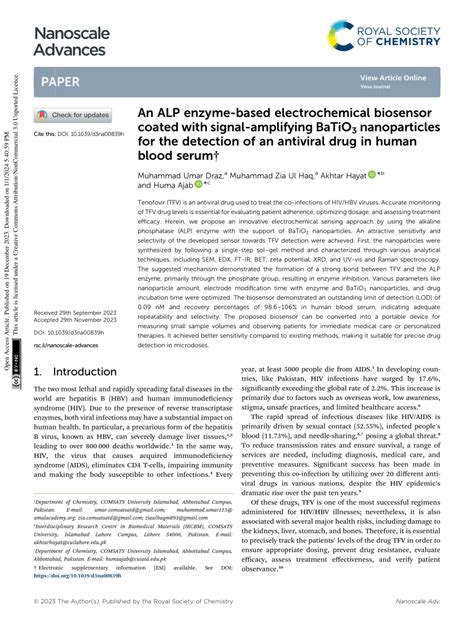 Pdf An Alp Enzyme Based Electrochemical Biosensor Coated With Signal Amplifying Batio 3