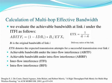 Ppt Multi Hop Effective Bandwidth Based Routing In Multi Radio