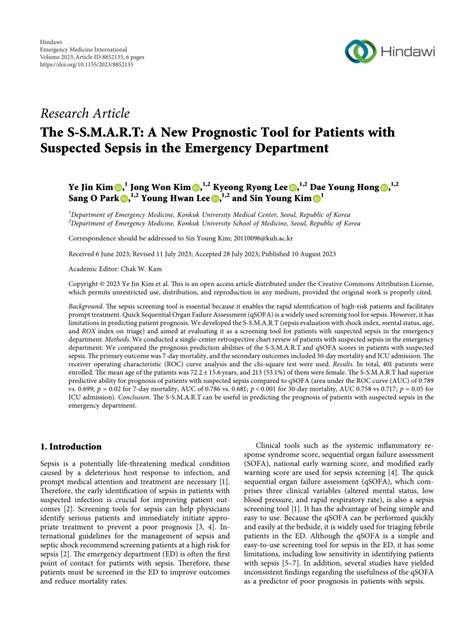 Pdf The S Smart A New Prognostic Tool For Patients With