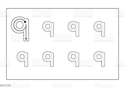 숫자 학습 번호를 쓰기 위한 무료 필기 페이지 숫자 유치원 벡터에 대 한 워크 시트 추적 건강관리와 의술에 대한 스톡 벡터 아트