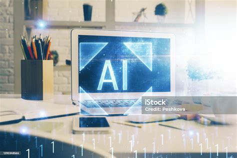 데스크톱 컴퓨터 및 기술 테마 홀로그램의 멀티 노출 소프트웨어 개발의 개념 0명에 대한 스톡 사진 및 기타 이미지 0명 개념 개발 Istock