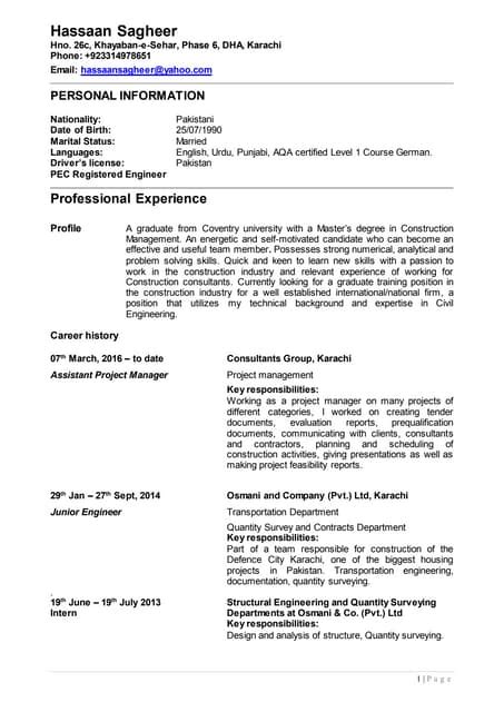 All Rounder Cv Modern Cv Sample Pdf Civil Engineering Industry