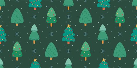 크리스마스 트리와 눈송이가 있는 완벽 한 패턴입니다 벡터 일러스트 레이 션 0명에 대한 스톡 벡터 아트 및 기타 이미지 0명 12월 겨울 Istock