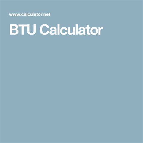 Btu Calculator For Accurate Room Temperature Control