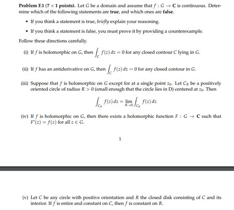 Solved Problem F Points Let G Be A Domain And Chegg Com
