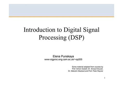 Digital Signal Processing Ppt