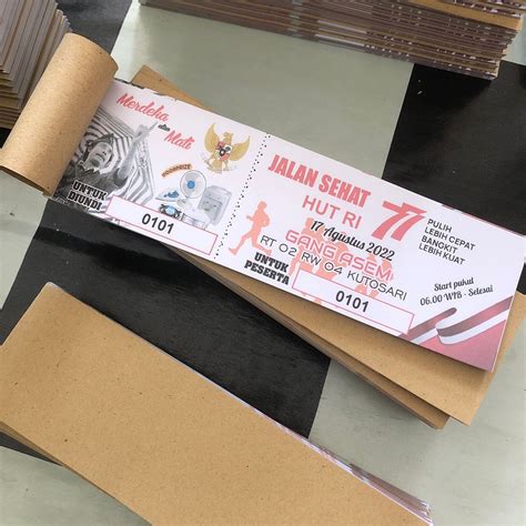 Jual Cetak Kupon Jalan Sehat Undian Voucher Tiket 2500 Lembar Ukuran