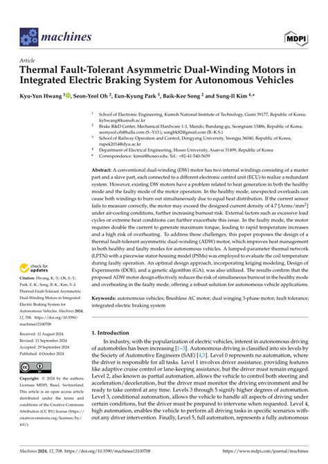Pdf Thermal Fault Tolerant Asymmetric Dual Winding Motors In Integrated Electric Braking