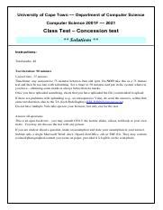Csc F Testc MergedSolutions Pdf University Of Cape Town Department Of Computer