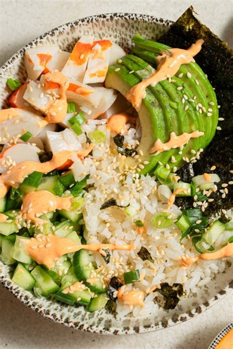 Easy Imitation Crab Sushi Bowls Recipe California Roll Style