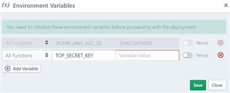 Environment Variables Sigma