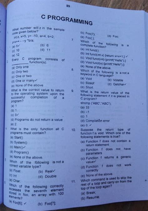 Solution C Programming 240 Quizzes For O Level And A Level Classes