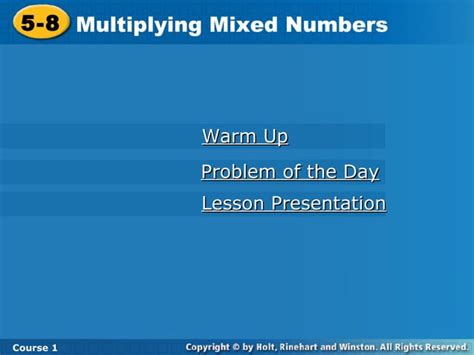 Multiplying Mixed Numbers Ppt