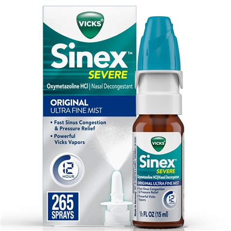 Vicks Sinex Severe 12hr Original Nasal Decongestant 05 Oz