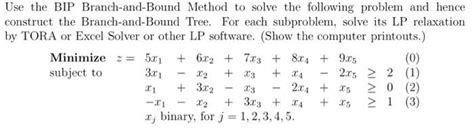 solved use the bip branch and bound method to solve the