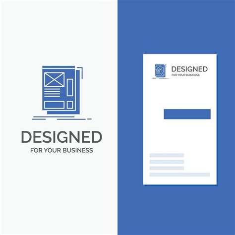 Business Logo For Wire Framing Web Layout Development Vertical Blue Business Visiting Card