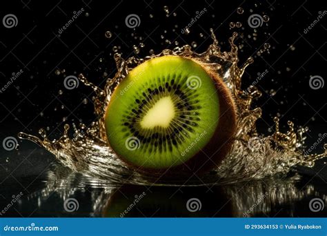 Kiwi With Water Splash Stock Image 30955561