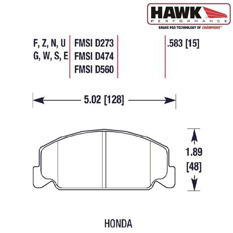 Hawk Brake Pads Front Dtc 60 Honda Mcg Autostyling