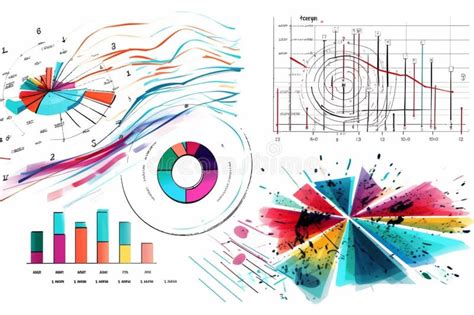 Data Visualization Charts Diagrams Vibrantly Illustration With White