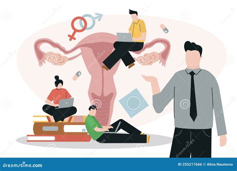 Sex Education Male Doctor Showing Structure Of Female Reproductive System And Organs Stock