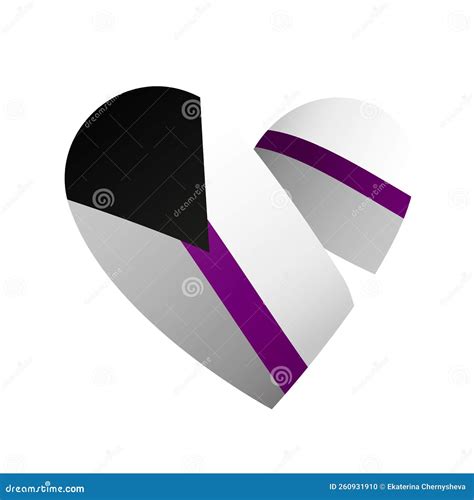 Ribbon In The Colors Of The Flag Of Demisexual Pride In The Shape Of A Heart Limited Sexual