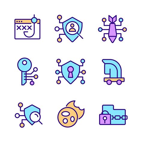 Malware And Protection Pixel Perfect Rgb Color Icons Set Phishing And