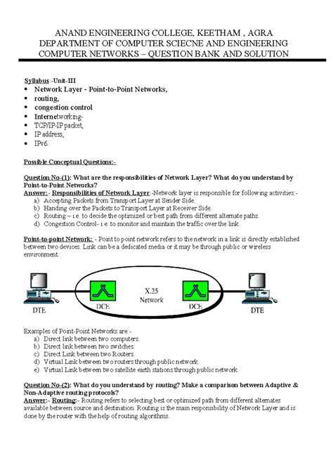 Cnnotesunit 3 Computer Networks Notes Anand Engineering College Keetham Agra Department