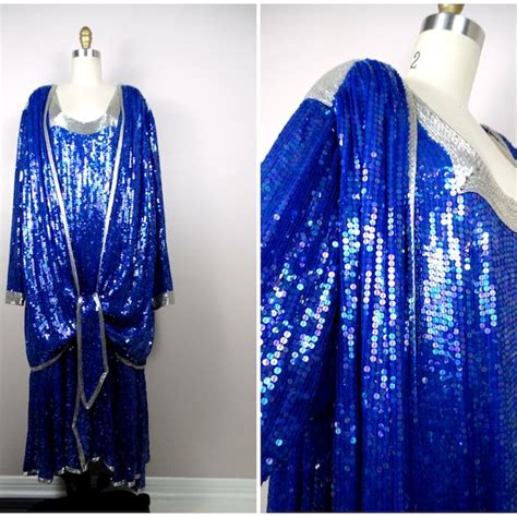 Royal Blue Sequin Dresses Plus Size Etsy