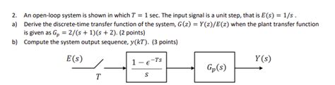 Solved An open loop system is shown in which 𝑇 1 sec The Chegg com