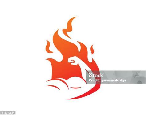 Hot Gym Simbol Template Desain Vektor Lambang Konsep Desain Simbol