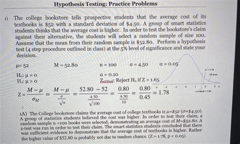Solved Hypothesis Testing Practice Problems A We Chegg