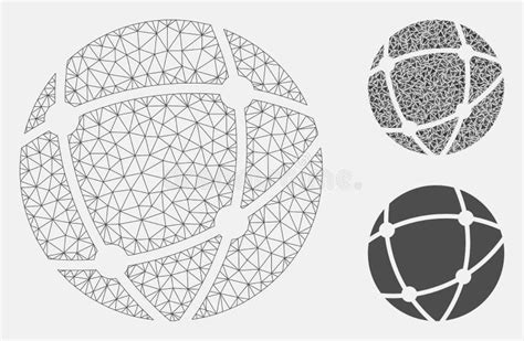 Network Vector Mesh Wire Frame Model And Triangle Mosaic Icon Stock Vector Illustration Of