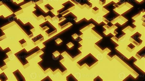 Retro Tetris With Glowing Squares Design Background With Small Dark Squares Moving In