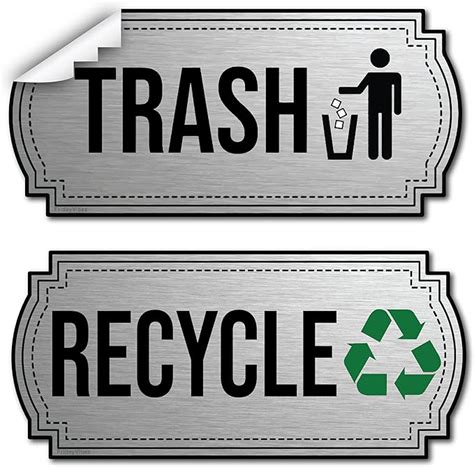 Recycle And Trash Stickers For Trash Cans Stainless Steel