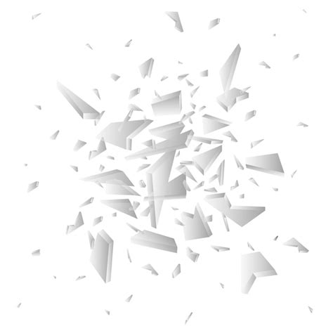 Vector Shards Of Broken Glass Shattered Glass Pieces Isolated On White Premium Vector