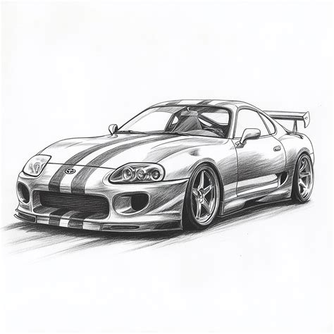Pencil Toyota Supara Drawing Drawing Lessons Toyota Supra Toyota