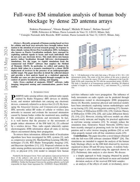 Pdf Full Wave Em Simulation Analysis Of Human Body Blockage By Dense 2d Antenna Arrays
