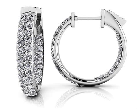 Dome Shaped Diamond Pave Hoop Earrings Extra Small