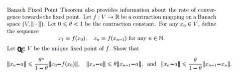 solved banach fixed point theorem also provides information