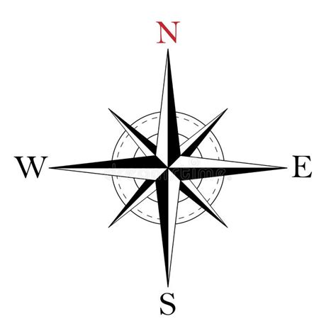Compass Rose Simple Vector Illustration Stock Vector Illustration Of