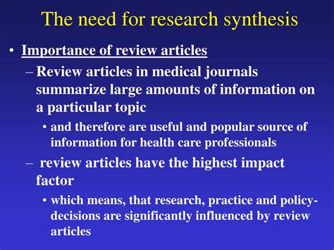 PPT Principles Of Research Synthesis PowerPoint Presentation Free Download ID