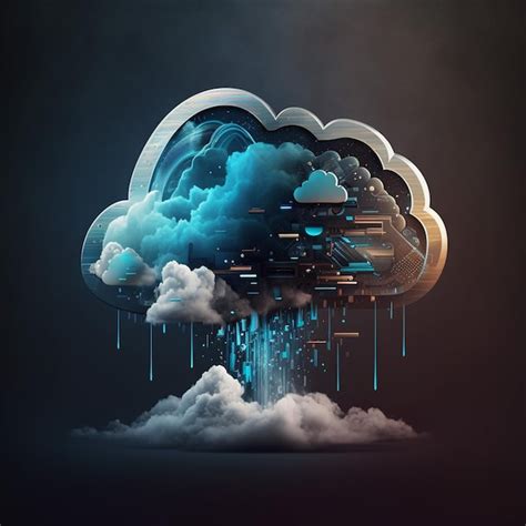 Premium Ai Image Realistic Cloud Computing Technology Illustration Created With Generative Ai