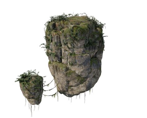 3d Floating Rock Vine And Moss Turbosquid 2157413