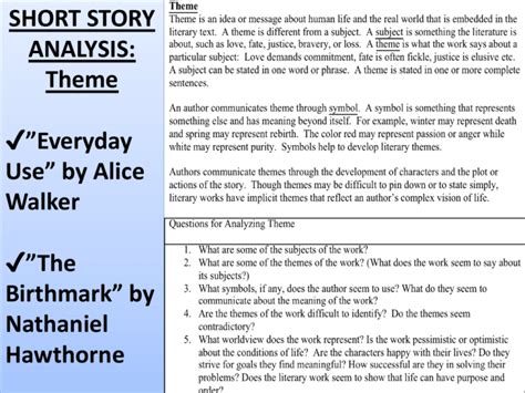 Short Story Theme Analysis Walker And Hawthorne