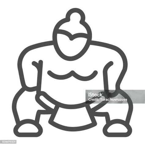 스모 파이터 강한 뚱뚱한 레슬링 선수 라인 아이콘 아시아 문화 개념 흰색 배경에 일본 스포츠 벡터 기호 모바일 개념 및 웹 디자인을위한 개요 스타일 아이콘 벡터 그래픽 10